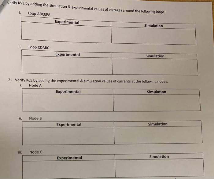 Solved Do the simulation and experimental values of voltages | Chegg.com