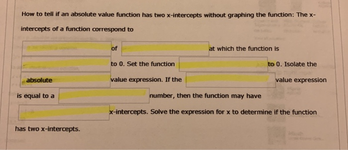 Solved How to tell if an absolute value function has two | Chegg.com