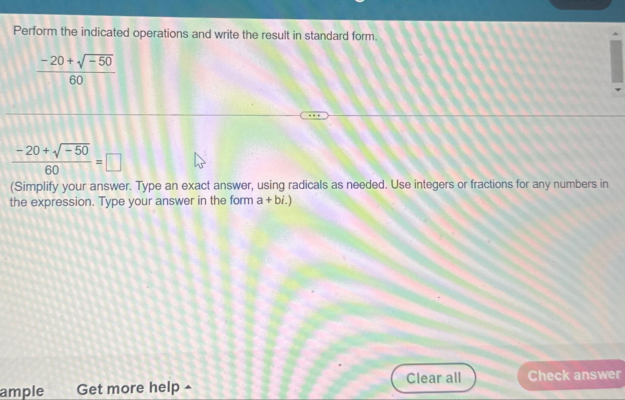 Solved Perform the indicated operations and write the result | Chegg.com