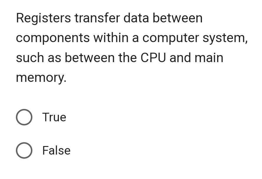 Solved Registers transfer data between components within a | Chegg.com
