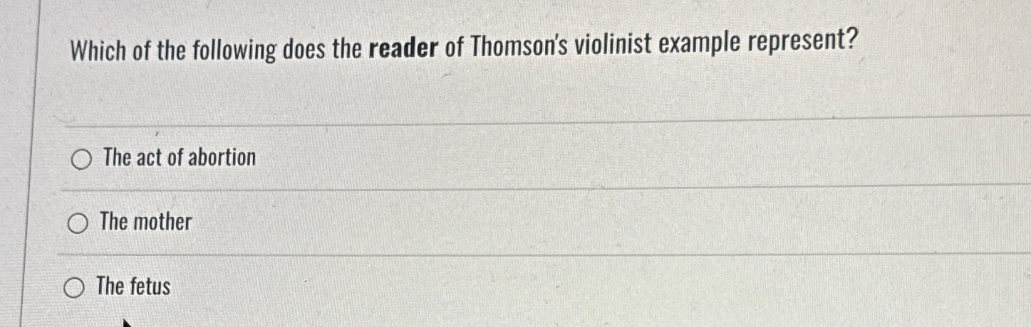 Solved Which of the following does the reader of Thomson's | Chegg.com