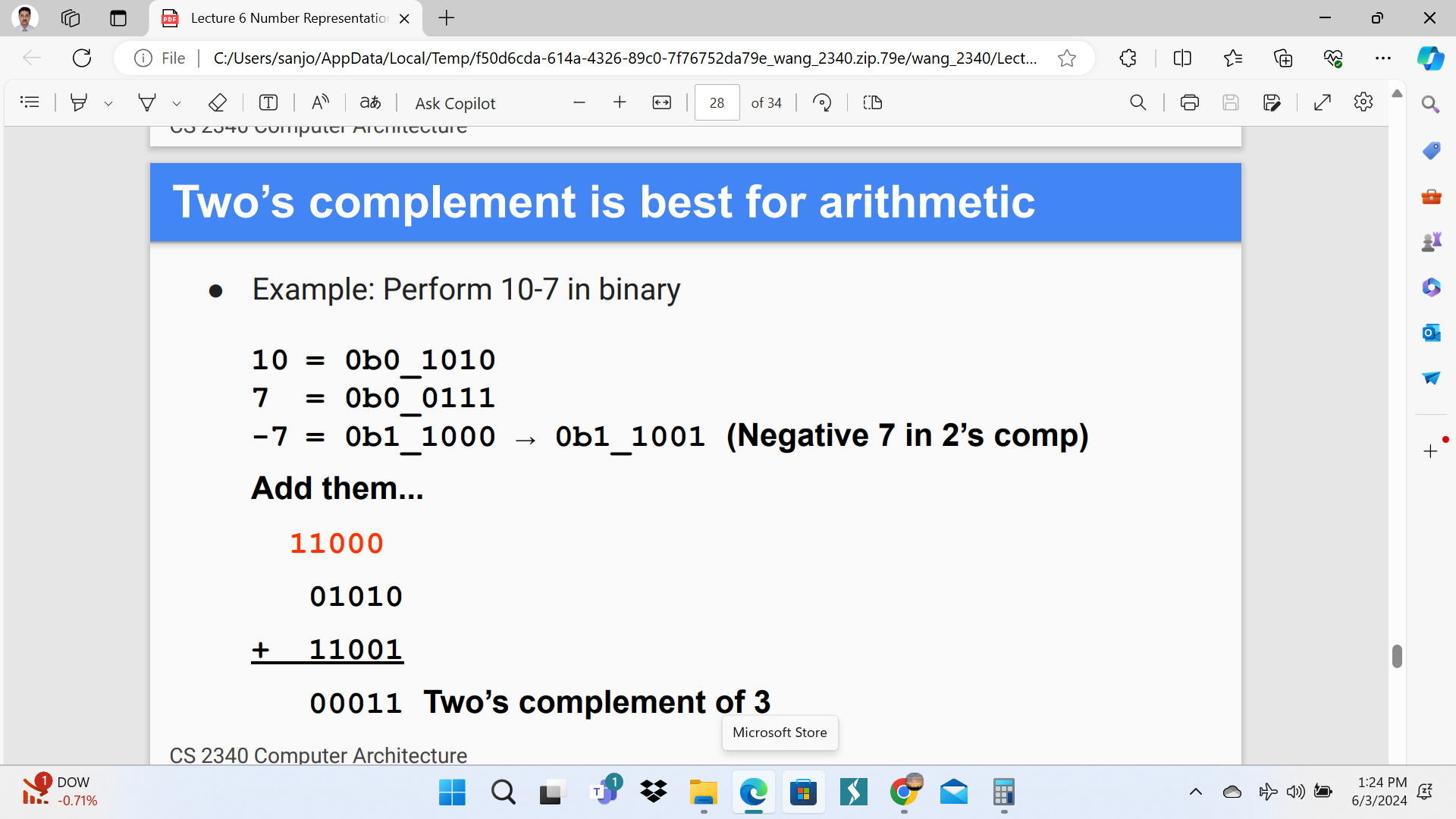 Solved Two's complement is best for arithmeticExample: | Chegg.com