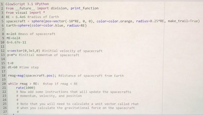 Solved solve the above problem by VPython language by | Chegg.com