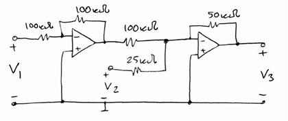 Solved Find the voltage transfer function V3 = K1*V1 + | Chegg.com