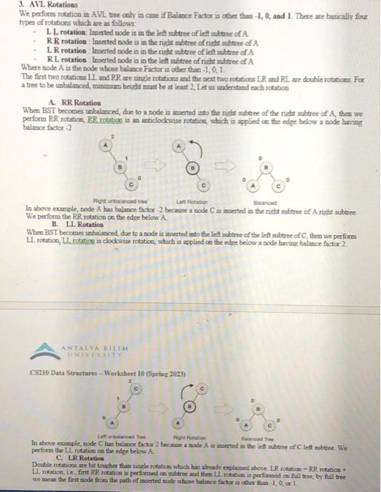 Solved 3. AVL Rotations We perform rotation in AVL tree only | Chegg.com