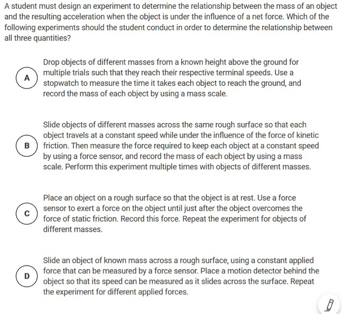 Solved A student must design an experiment to determine the | Chegg.com