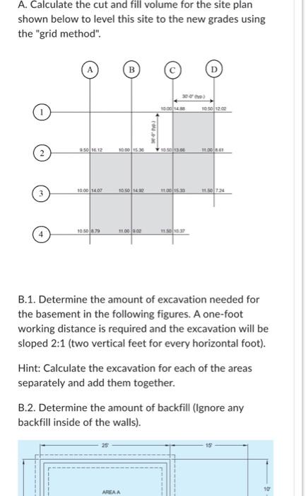 Solved A. Calculate the cut and fill volume for the site | Chegg.com