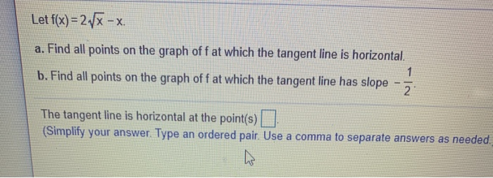 Solved Let f(x)=2x -x. a. Find all points on the graph off | Chegg.com