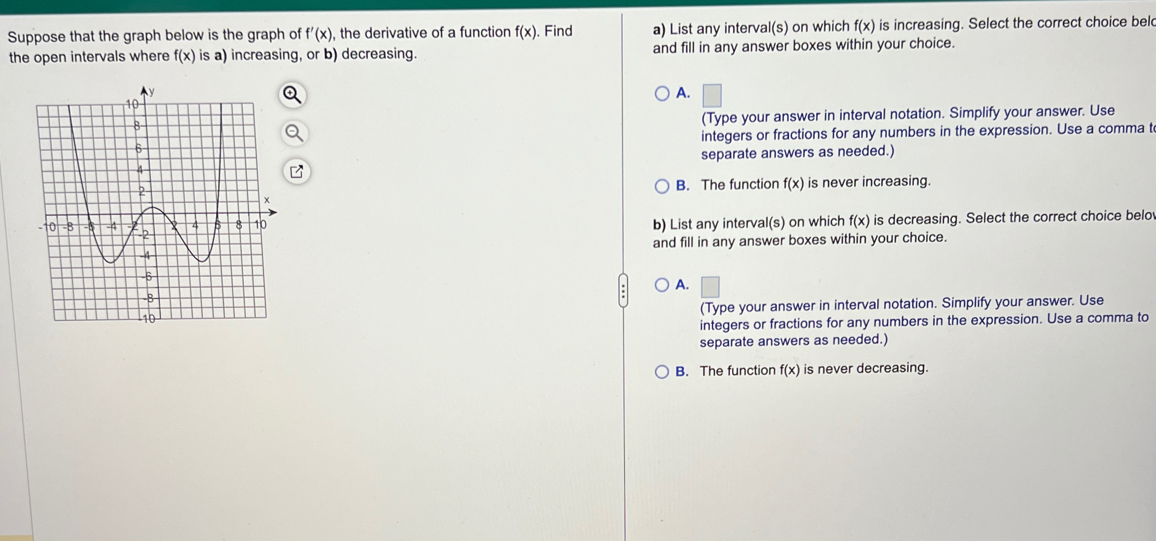 Solved Suppose that the graph below is the graph of f'(x), | Chegg.com