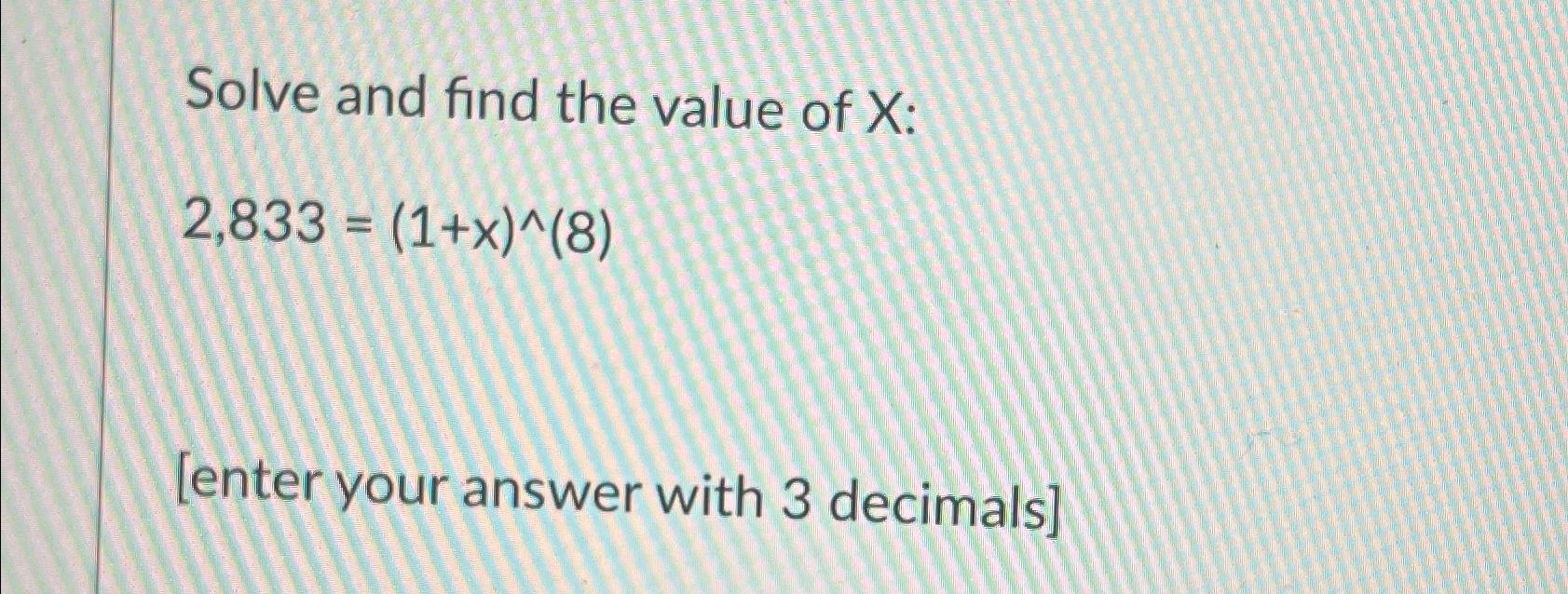 Solved Solve and find the value of x | Chegg.com