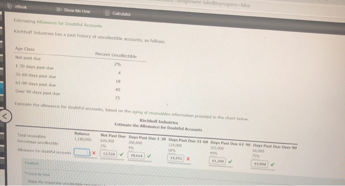 Solved eBook Show Me How Calculator Estimating Allowance for | Chegg.com