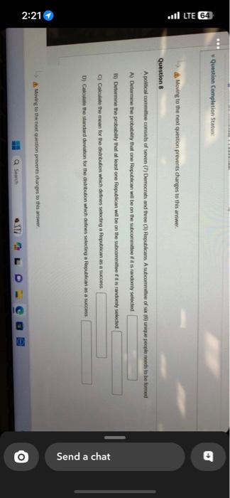 Solved ייון דוב 9ל 2:21 * Question Completion Status: A | Chegg.com