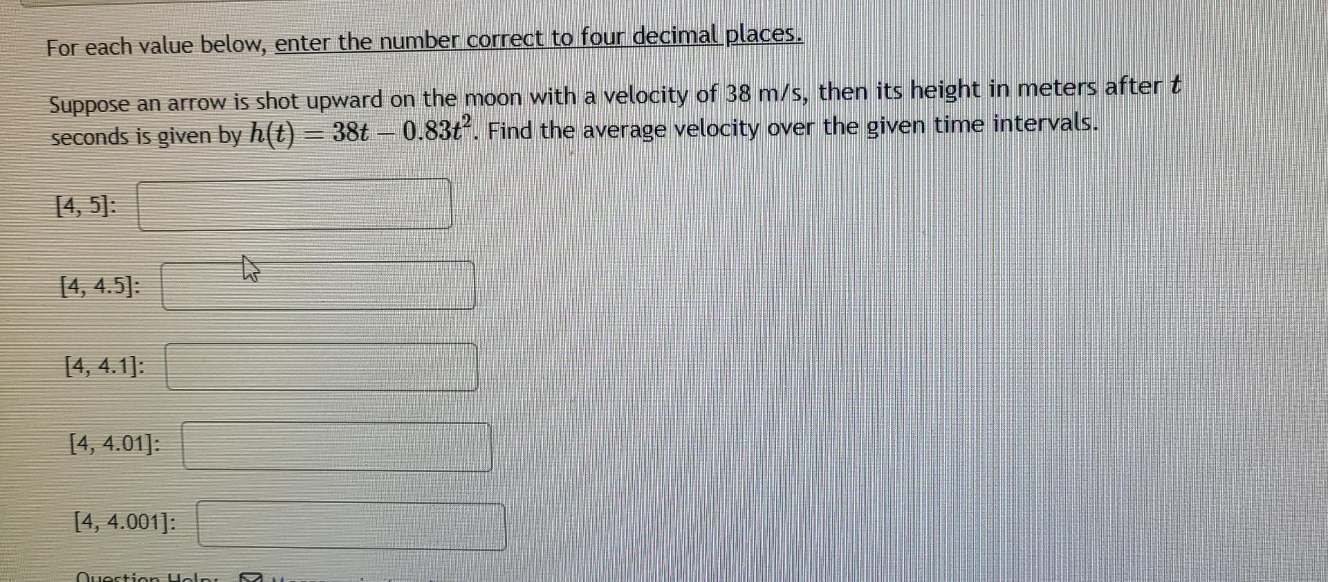 Solved For each value below, enter the number correct to | Chegg.com