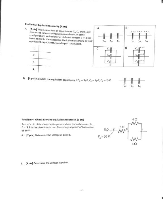 Solved Problem 3: Equivalent capacity [4 pts] A. [2 pts] | Chegg.com