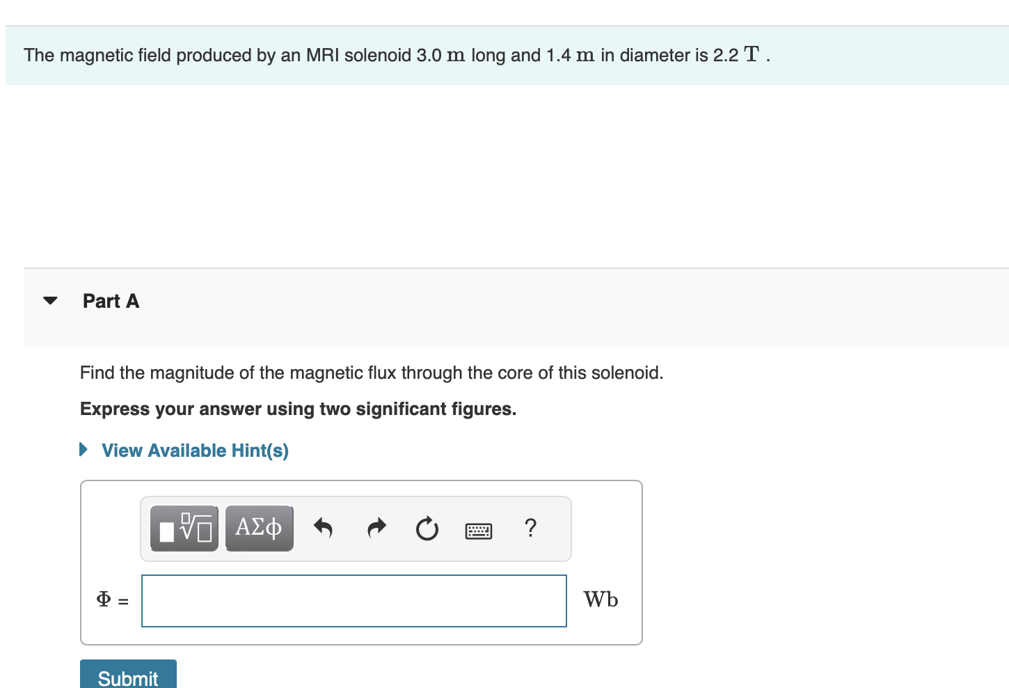 Solved The magnetic field produced by an MRI solenoid 3.0m | Chegg.com