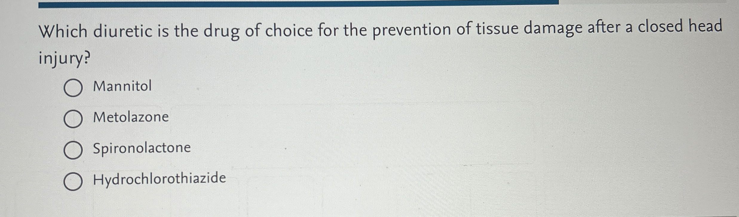 Solved Which diuretic is the drug of choice for the | Chegg.com