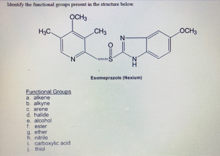 Solved Identify the functional groups present in the | Chegg.com
