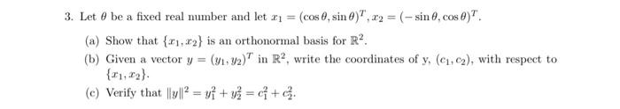 Solved 3. Let θ be a fixed real number and let | Chegg.com
