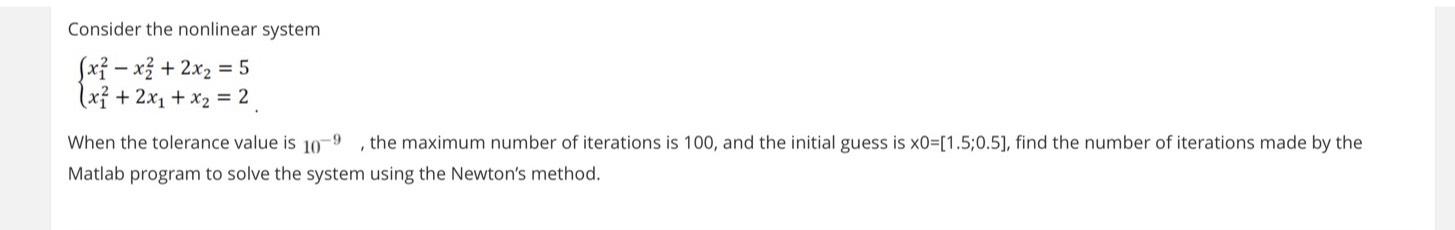 Solved Consider the nonlinear | Chegg.com
