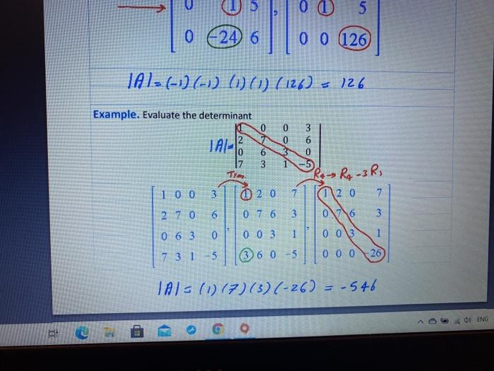 Solved finding determinant using row operation, how | Chegg.com