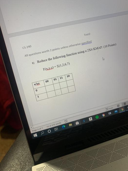 Solved Test2 CS 240 All questions worth 2 points unless | Chegg.com