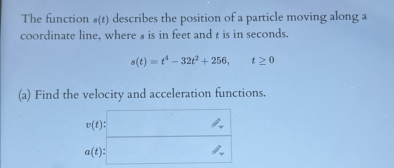 Solved The Function S T ﻿describes The Position Of A