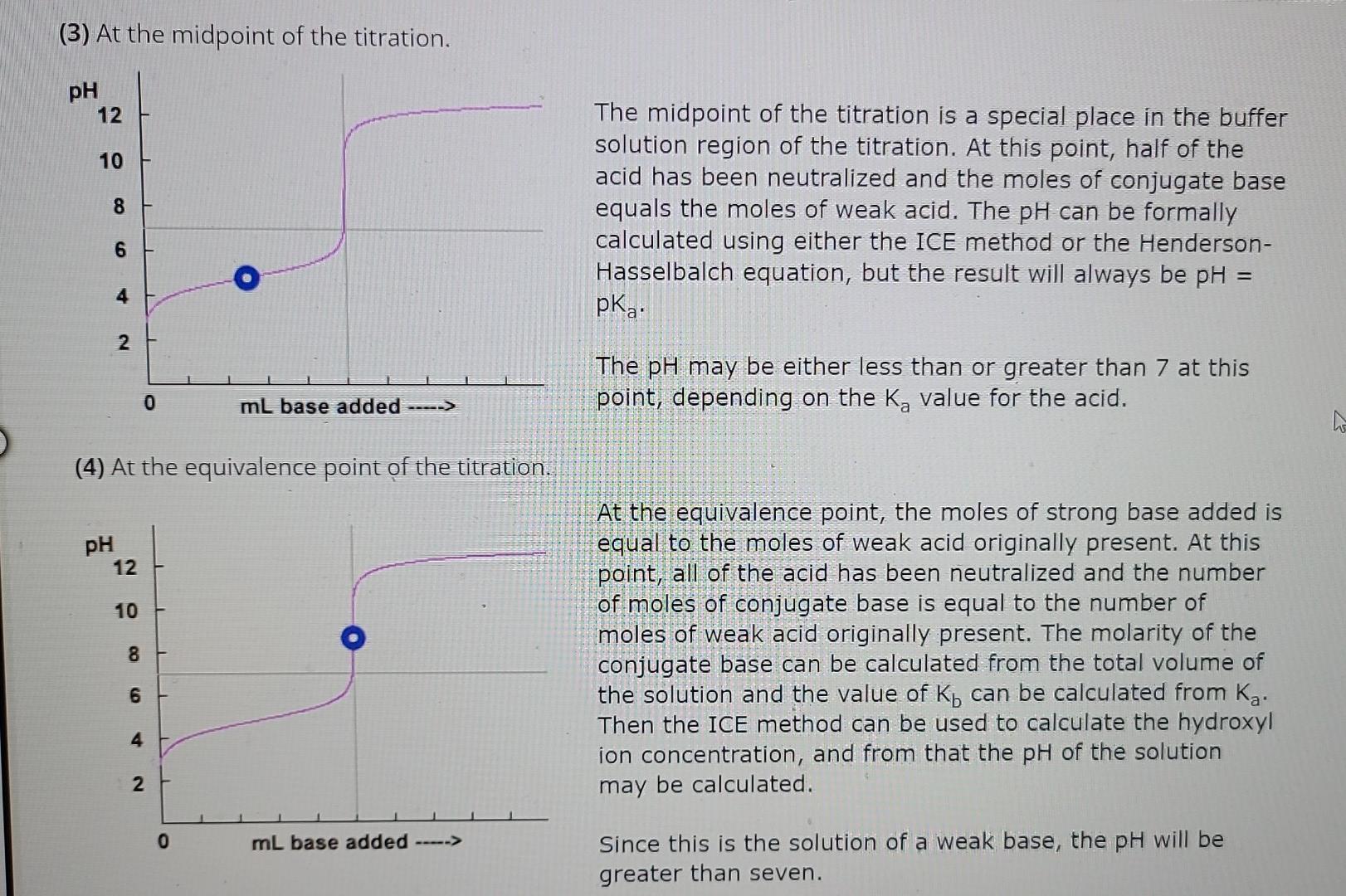 Solved (3) At the midpoint of the titration. The midpoint of | Chegg.com
