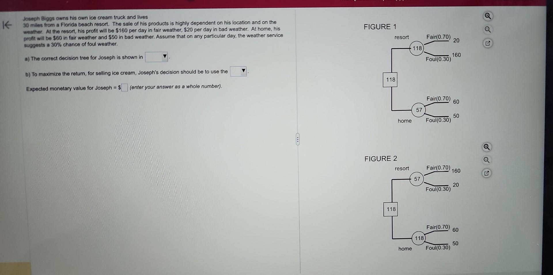 Solved Jeseph Biggs owns his own ice cream truck and lives | Chegg.com