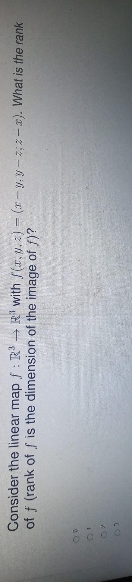 Solved Consider the linear map f:R3→R3 with | Chegg.com