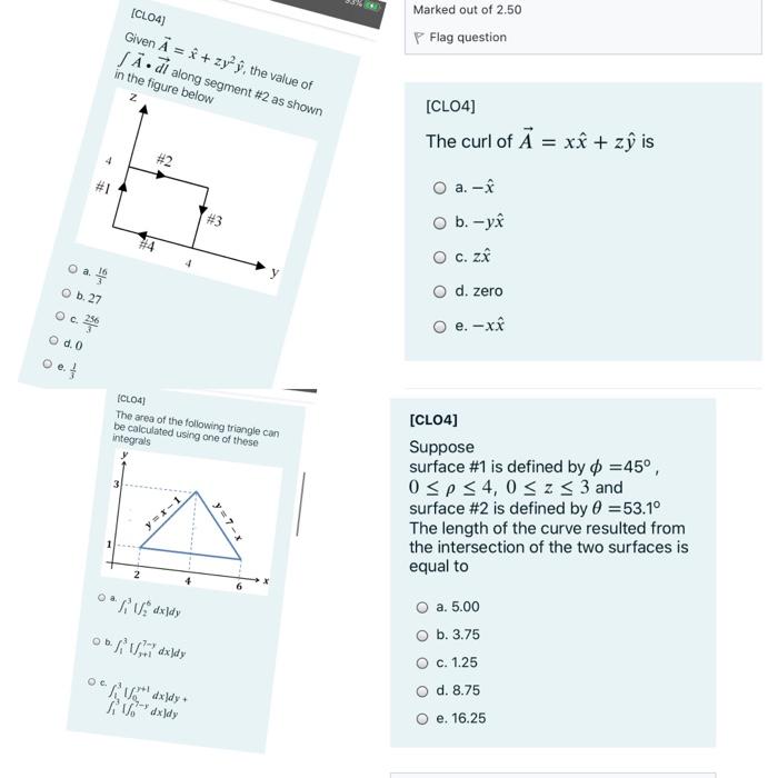 Solved [CLO4) Given A = *+ zy?y, the value of Ad along | Chegg.com