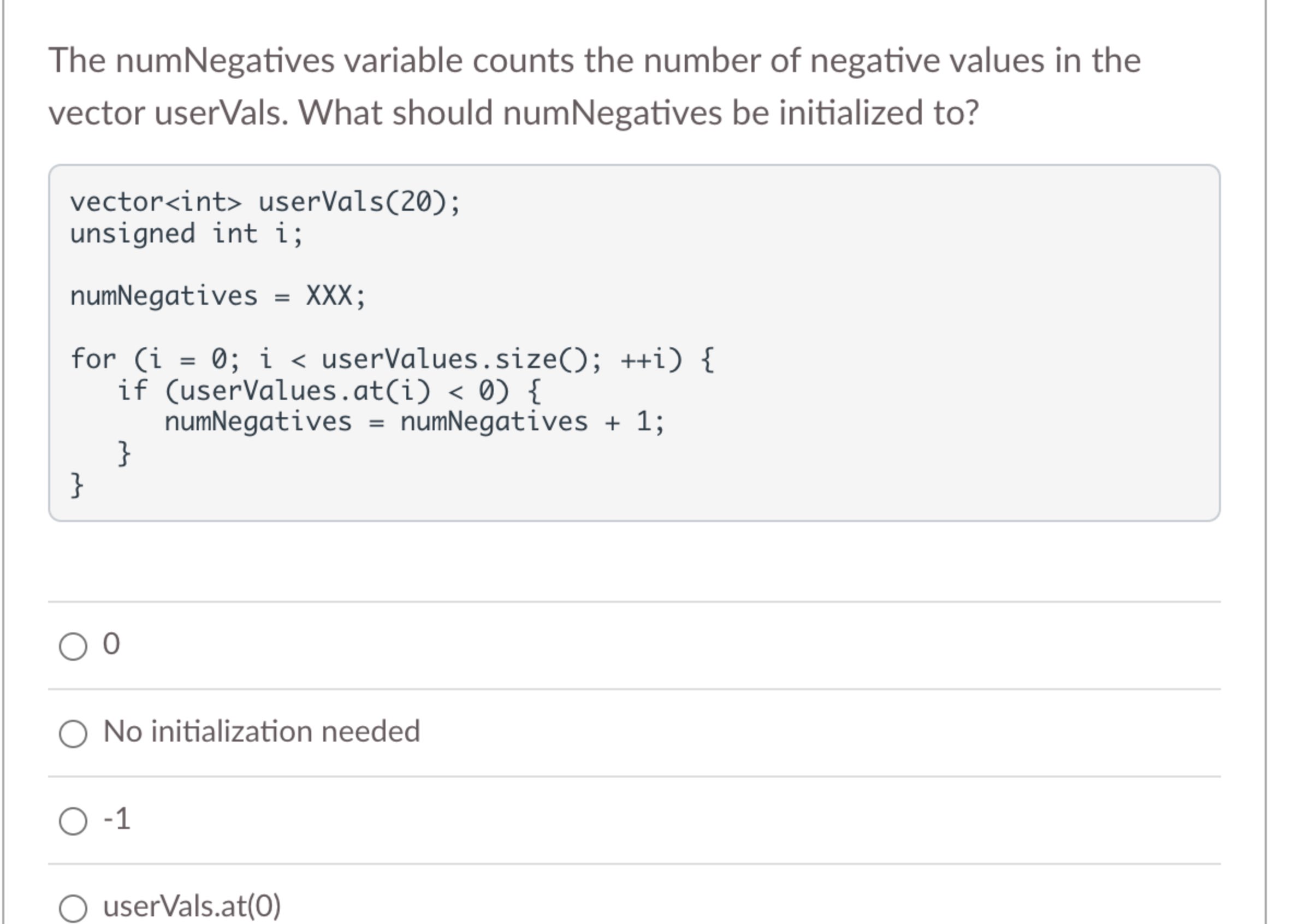 Solved The numNegatives variable counts the number of | Chegg.com