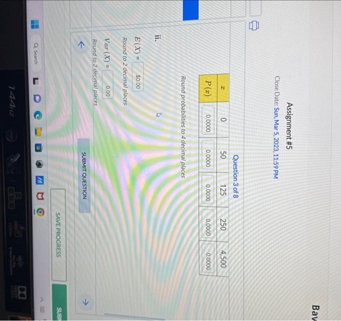 Solved Assignment \#5 Close Date: Sun, Mar 5, 2023,11:59 PM | Chegg.com