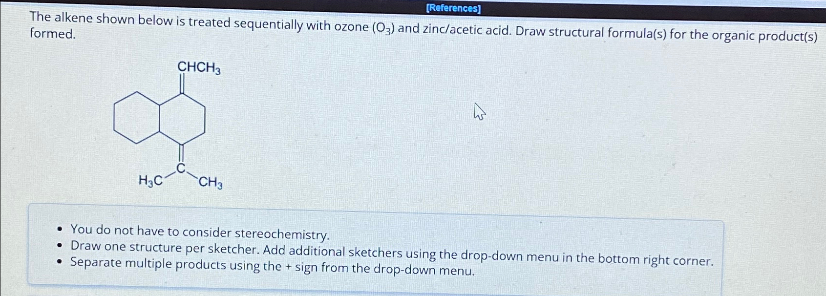 Solved [References]The alkene shown below is treated | Chegg.com
