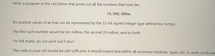 Solved Write a program in the cell below that prints out all | Chegg.com