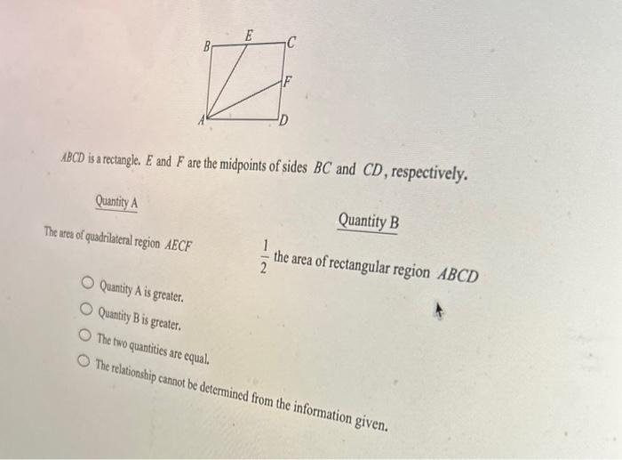 Solved ABCD is a rectangle. E and F are the midpoints of | Chegg.com