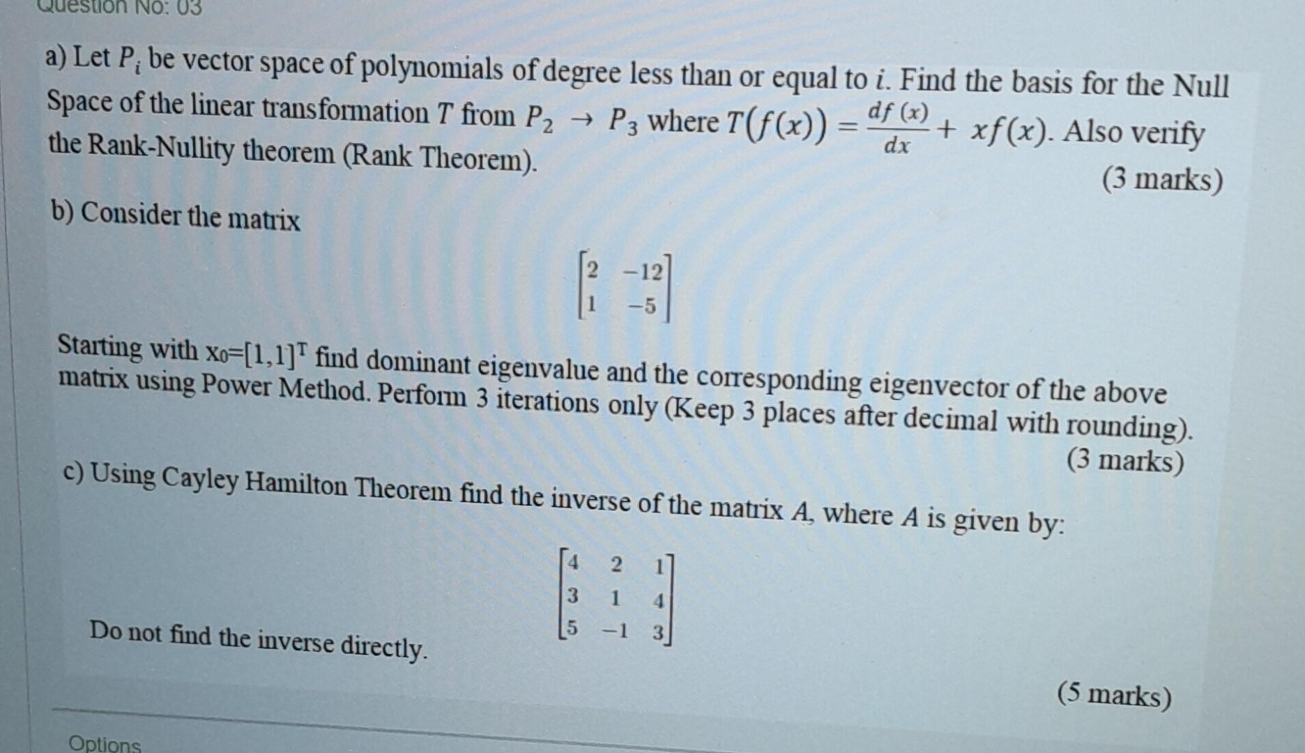 Solved a) Let Pi be vector space of polynomials of degree | Chegg.com