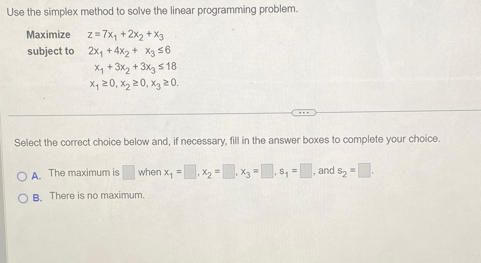 Use the simplex method to solve the linear | Chegg.com