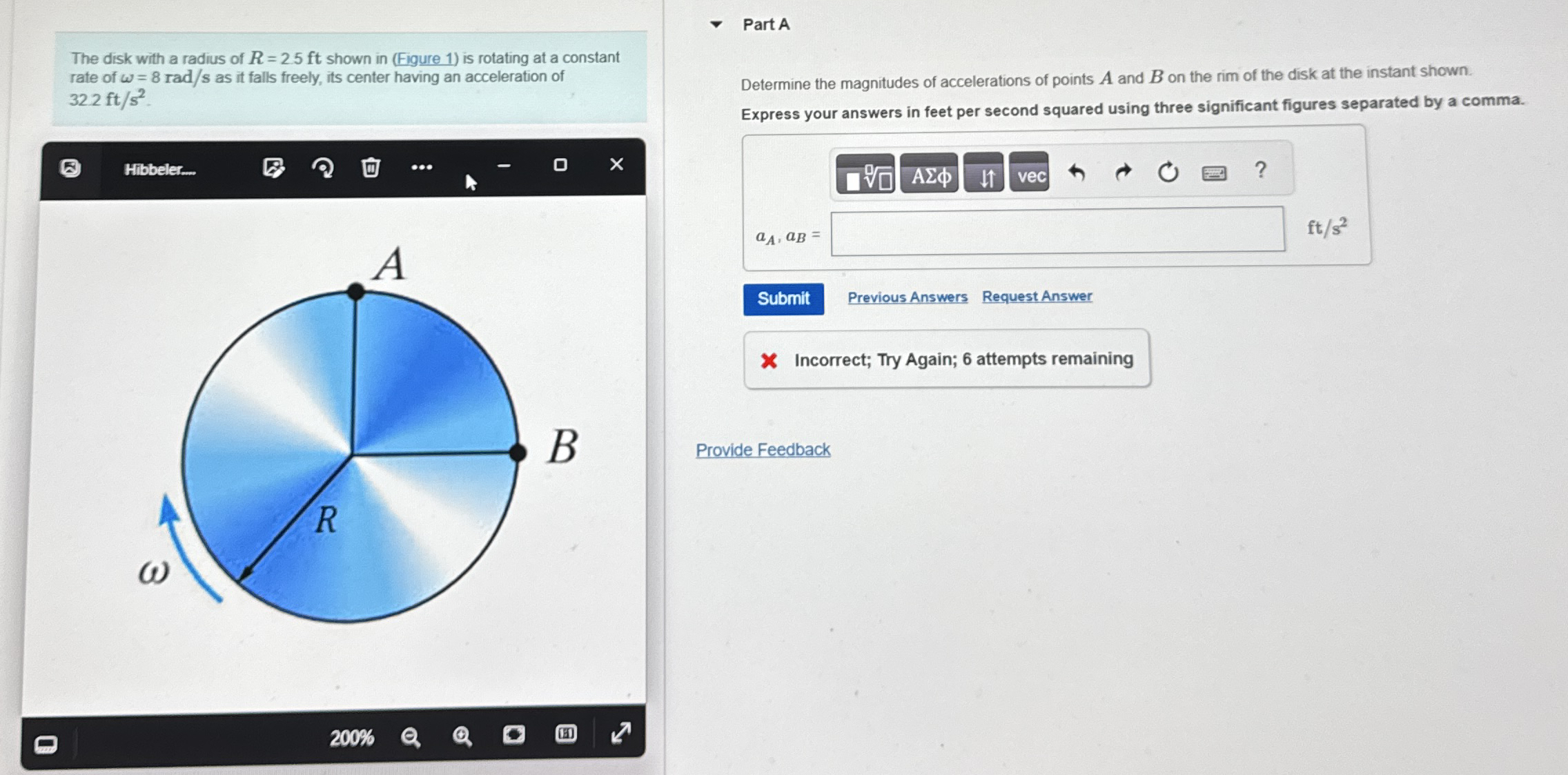 Solved The disk with a radius of R=25ft ﻿shown in (Figure 1) | Chegg.com