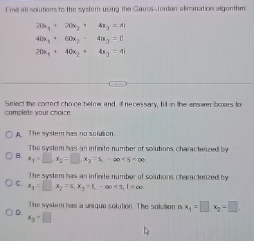 Solved Find all solutions to the system using the | Chegg.com