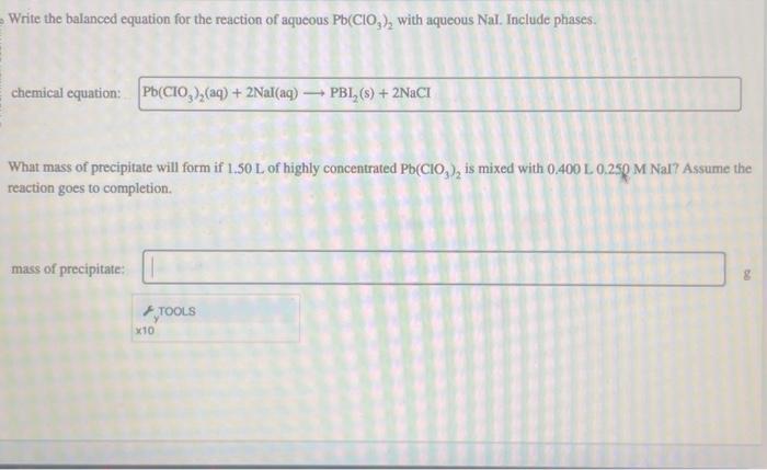 Solved Write the balanced equation for the reaction of | Chegg.com