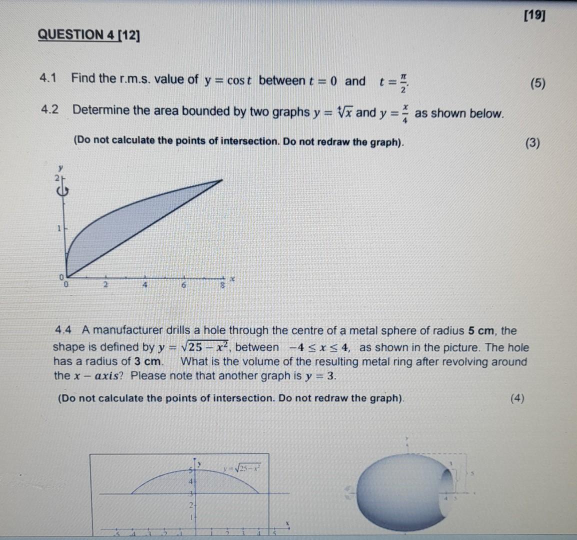 Solved 1 Find the r.m.s. value of y=cost between t=0 and | Chegg.com