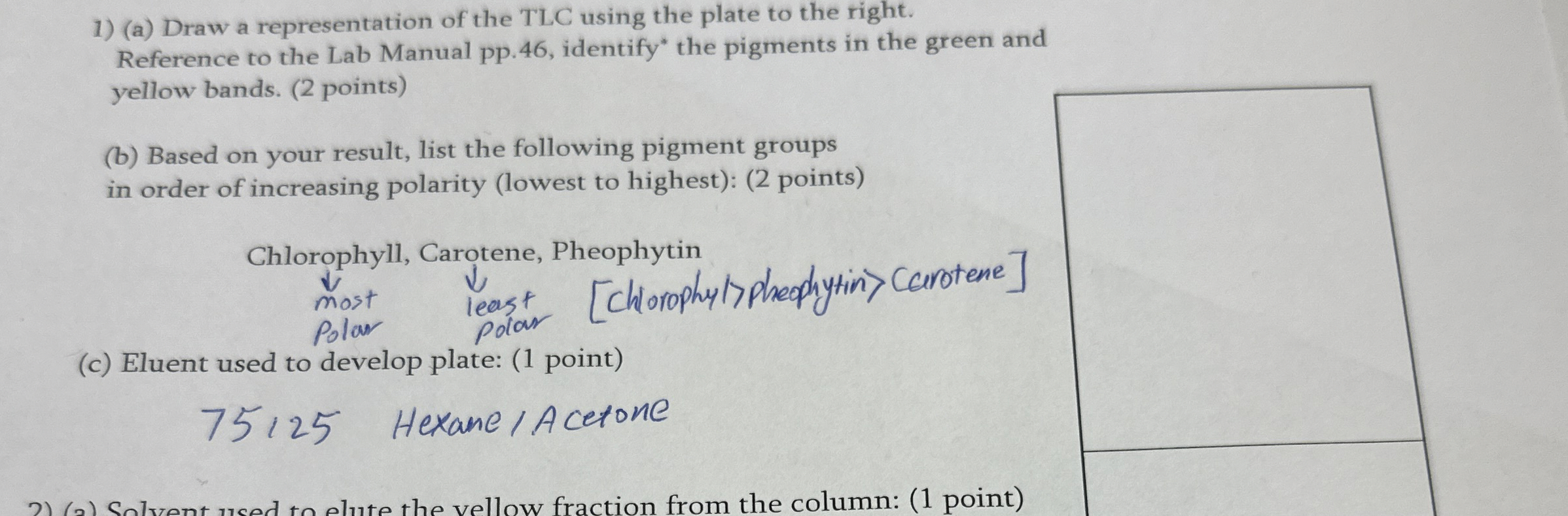 Solved (a) ﻿Draw a representation of the TLC using the plate | Chegg.com