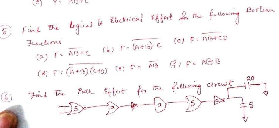 Solved Find the logical \& Electrical Effort for the | Chegg.com
