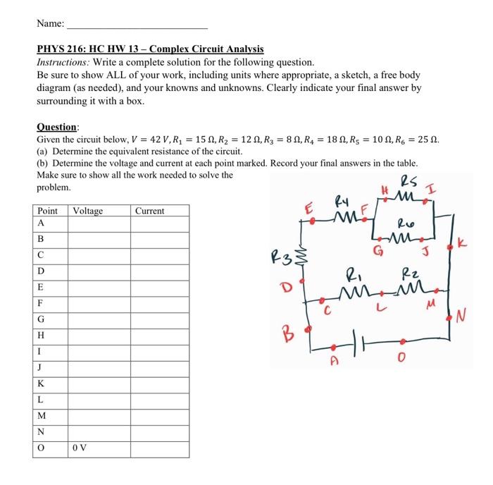 Solved PHYS 216: HC HW 13 - Complex Circuit Analysis | Chegg.com