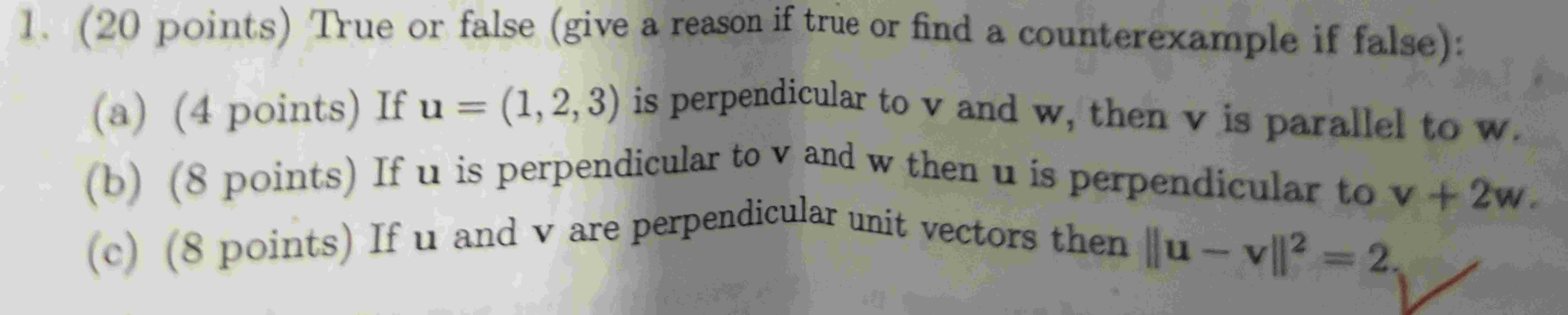 Solved (20 ﻿points) ﻿True or ﻿false (give ﻿a reason if ﻿true | Chegg.com