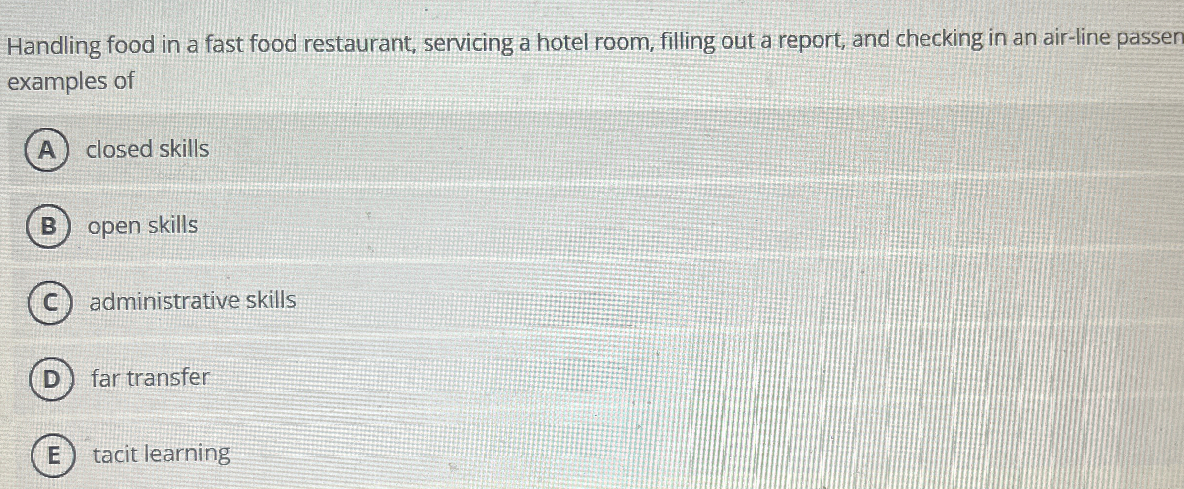 Solved Handling food in a fast food restaurant, servicing a | Chegg.com