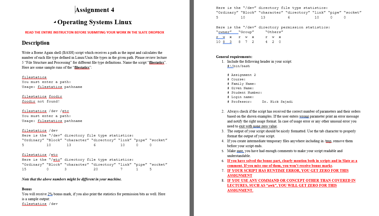 Solved ???? ﻿Operating Systems LinuxREAD THE ENTIRE | Chegg.com