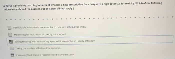 Solved A nurse is providing teaching for a client who has a | Chegg.com