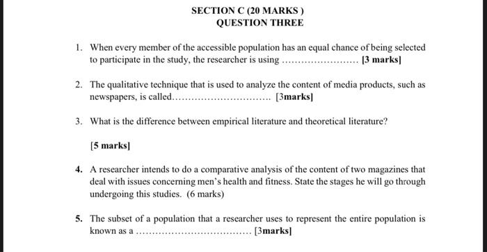 SECTION C (20 MARKS) QUESTION THREE 1. When every | Chegg.com