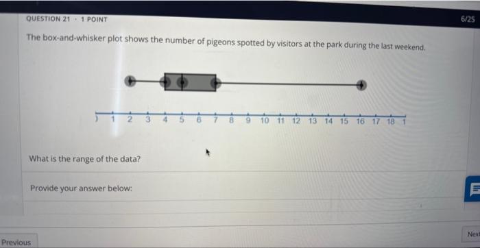 Solved The box-and-whisker plot shows the number of pigeons | Chegg.com
